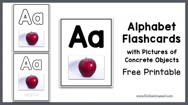 Alphabet Flashcards with Pictures of Concrete Objects - The Teaching Aunt