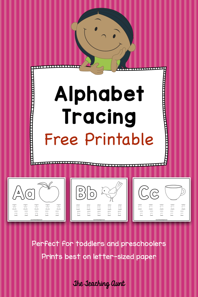 Alphabet Tracing Free Printable - The Teaching Aunt