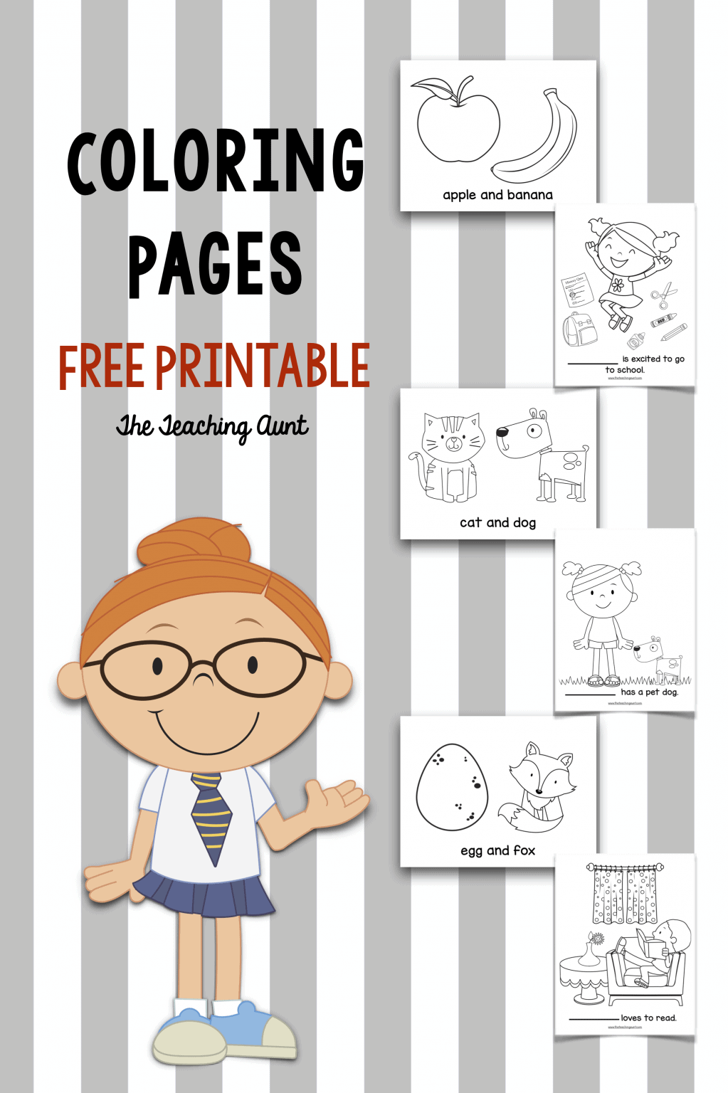 Simple Coloring Pages for Kids - The Teaching Aunt