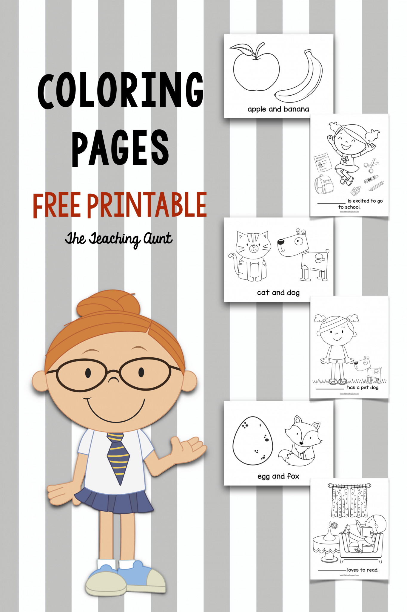 Simple Coloring Pages for Kids - The Teaching Aunt