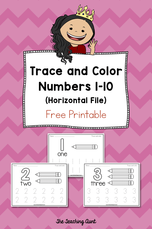 Trace and Color Number Pages - The Teaching Aunt