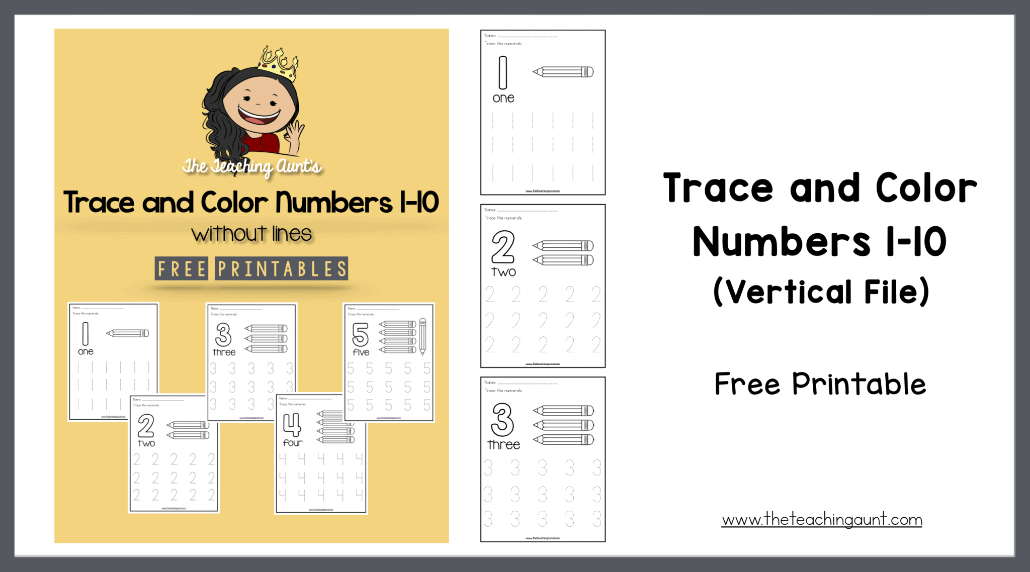 Trace and Color Numbers 1-10 - The Teaching Aunt