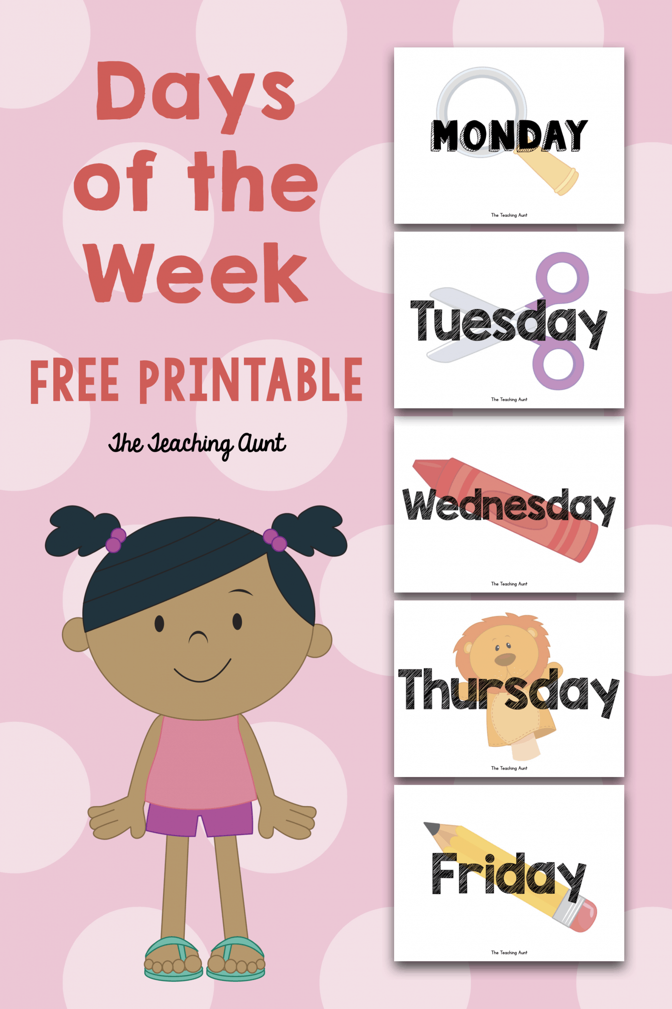 Days of the Week Flashcards - The Teaching Aunt