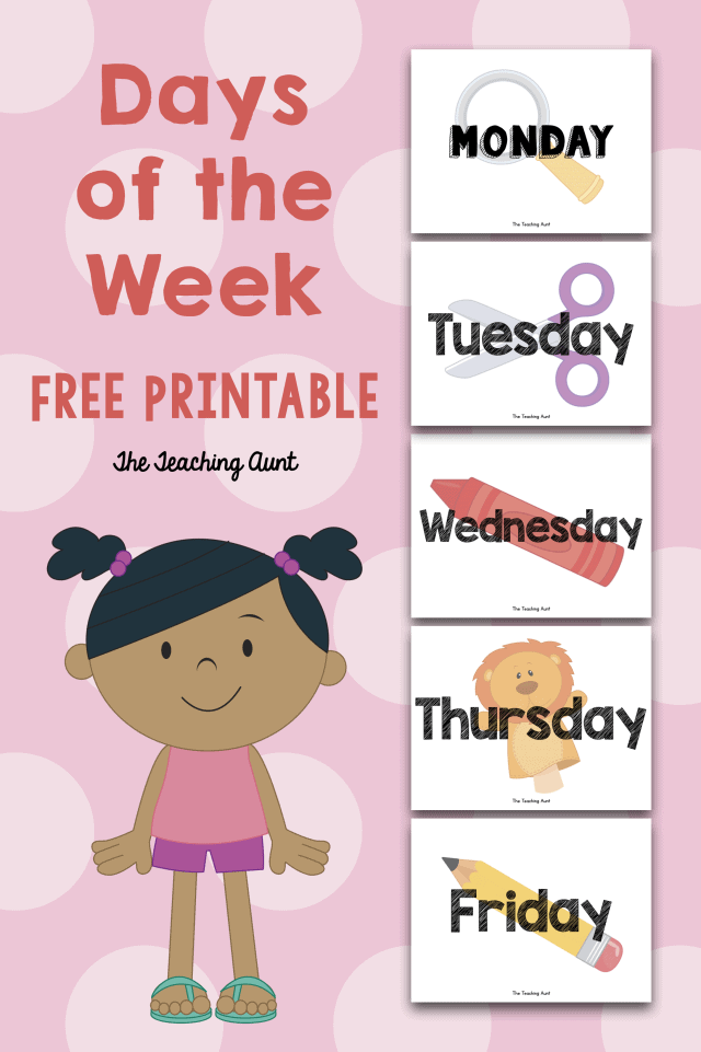 Days of the Week Flashcards - The Teaching Aunt