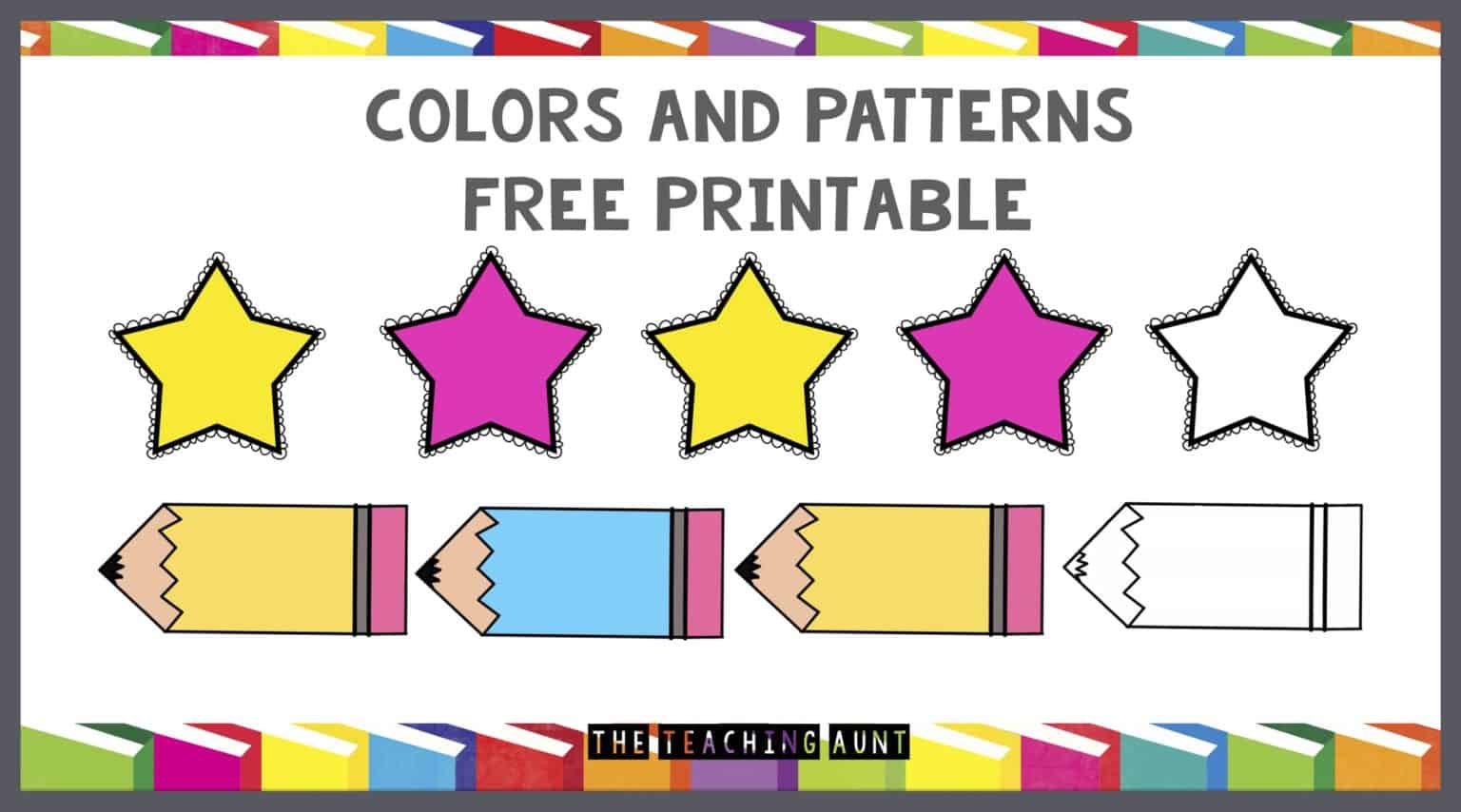 Free Colors and Patterns Worksheets - The Teaching Aunt