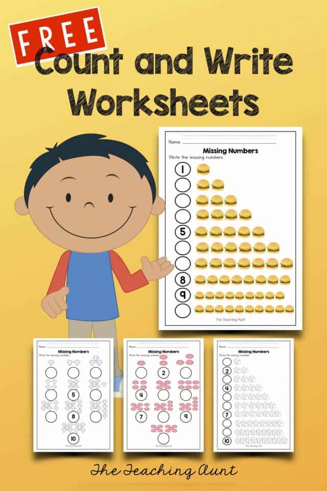 Math Worksheets for Kindergarten - The Teaching Aunt