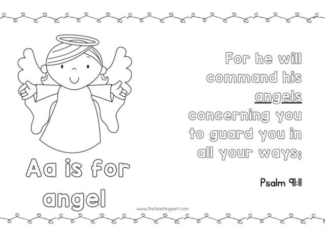 ABC Bible Verse Coloring Pages for Children - The Teaching Aunt