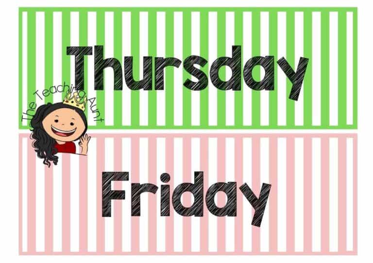 Days of the Week Flashcards - The Teaching Aunt