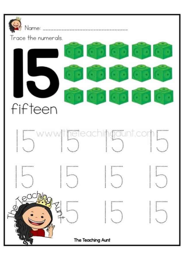 Writing Numbers 1 to 20 Worksheets PDF - The Teaching Aunt