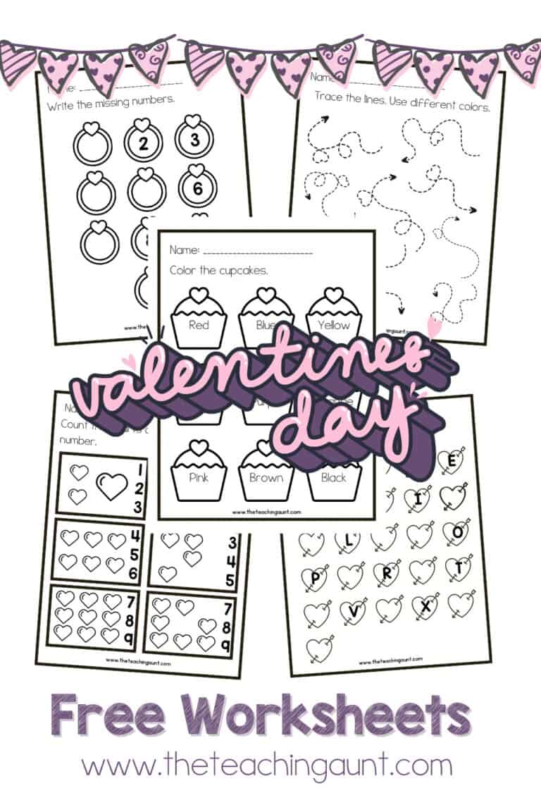 Valentine's Day Preschool Worksheets - The Teaching Aunt
