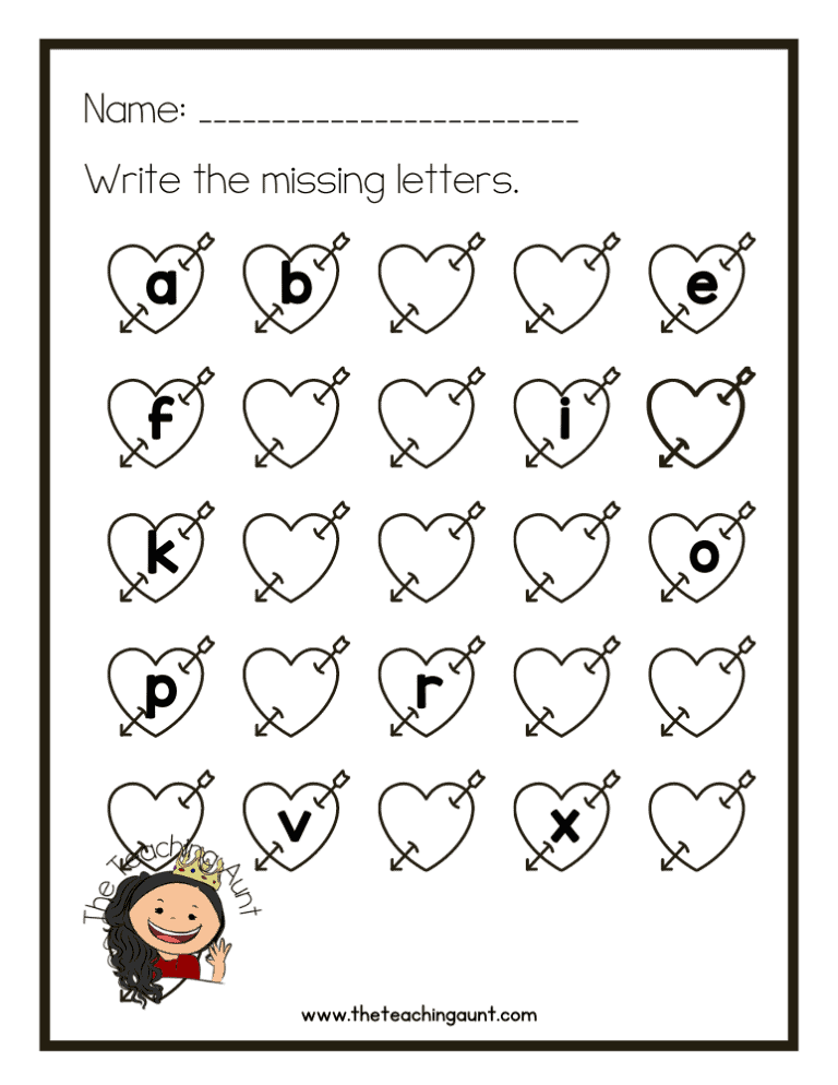Valentine's Day Preschool Worksheets - The Teaching Aunt