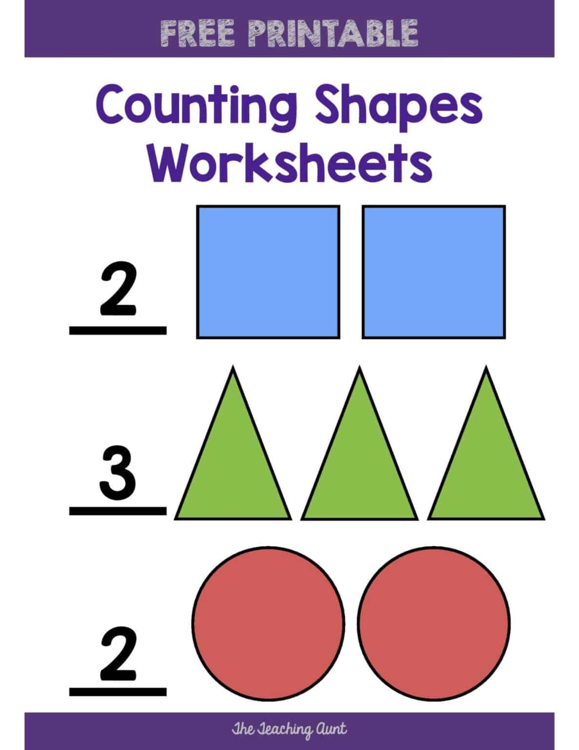 Shapes Worksheets for Kindergarten - The Teaching Aunt