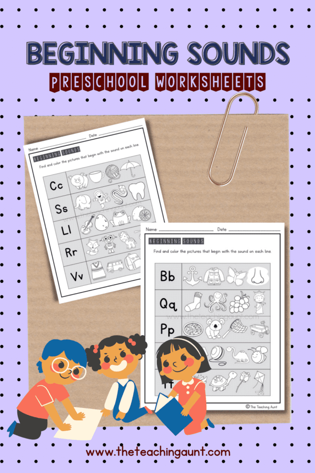 Beginning Letter Sounds Worksheets for Preschool PDF - The Teaching Aunt