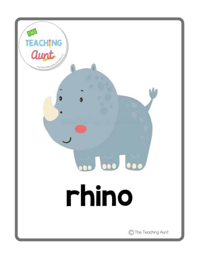 Wild Animals Flashcards - The Teaching Aunt
