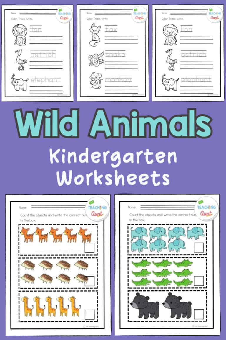 Wild Animals Worksheets - The Teaching Aunt