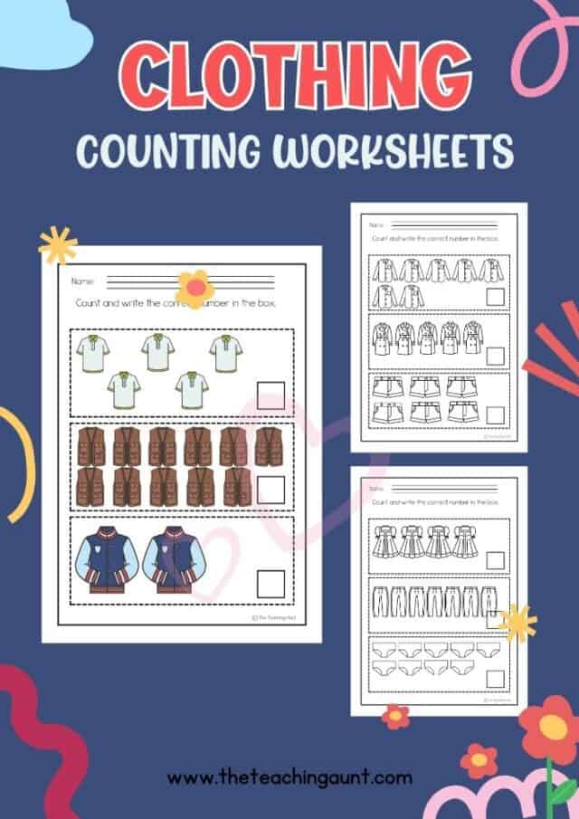 Clothing Counting Worksheets - The Teaching Aunt