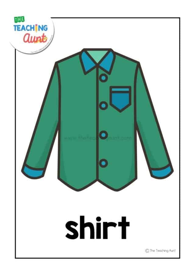 Clothing Flashcards - The Teaching Aunt