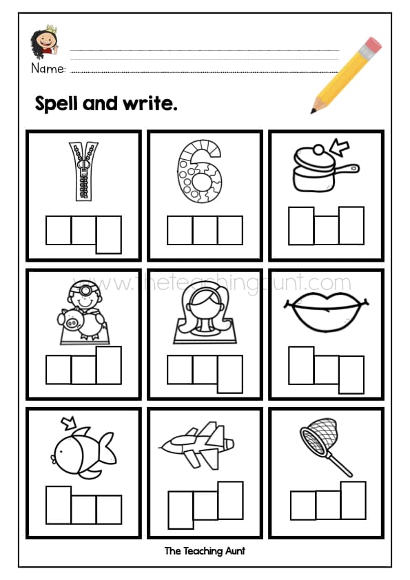 CVC Words Worksheets for Kindergarten. - The Teaching Aunt