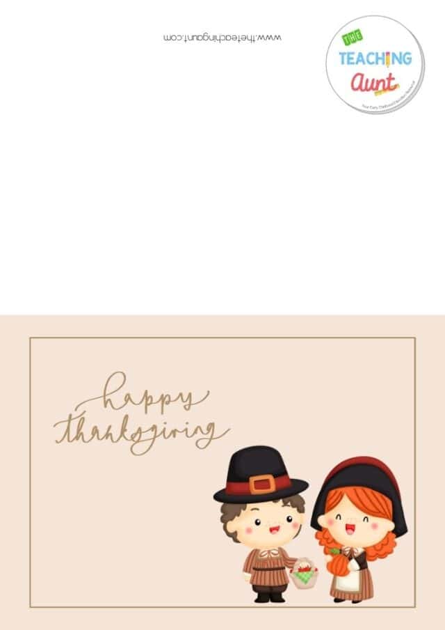 Free Thanksgiving Card Templates - The Teaching Aunt