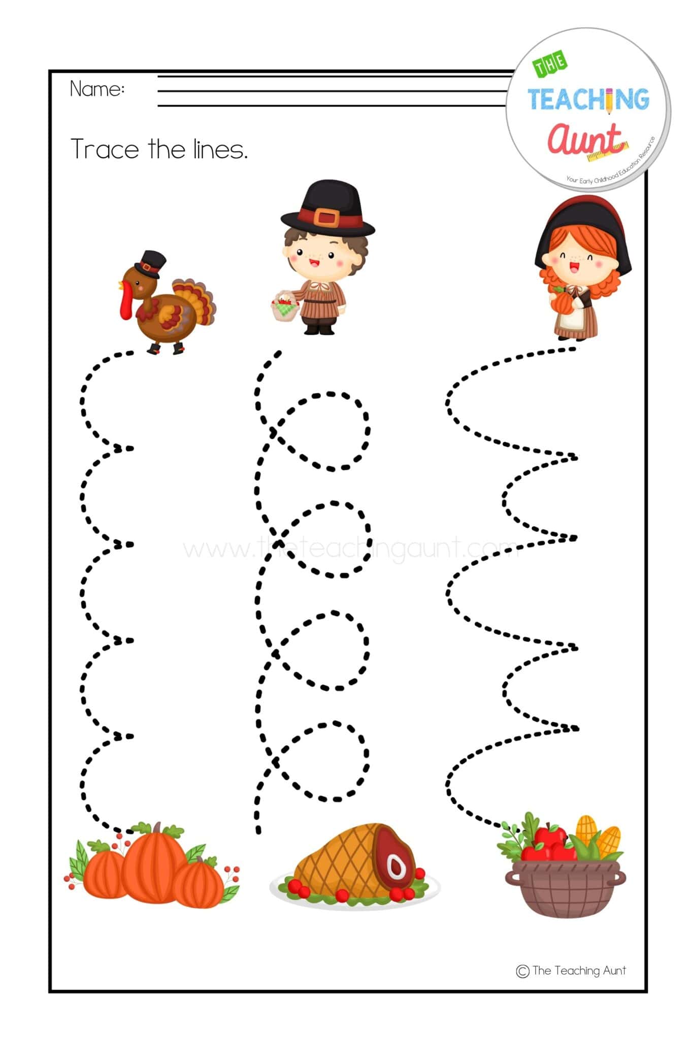 Thanksgiving Worksheets for Preschool - The Teaching Aunt