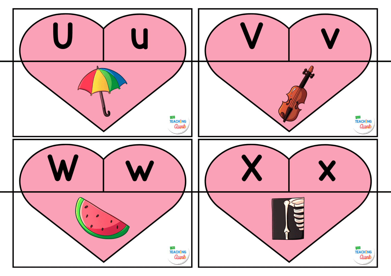 Valentine's Day Alphabet Puzzles - The Teaching Aunt