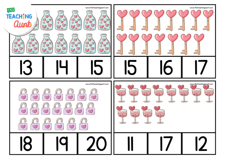 Valentine's Day Counting Clip Cards - The Teaching Aunt