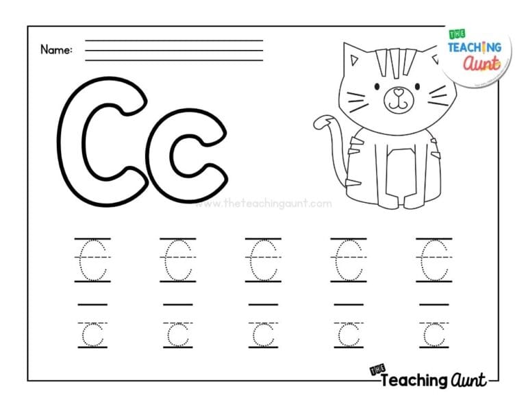 Alphabet Tracing Worksheets - The Teaching Aunt