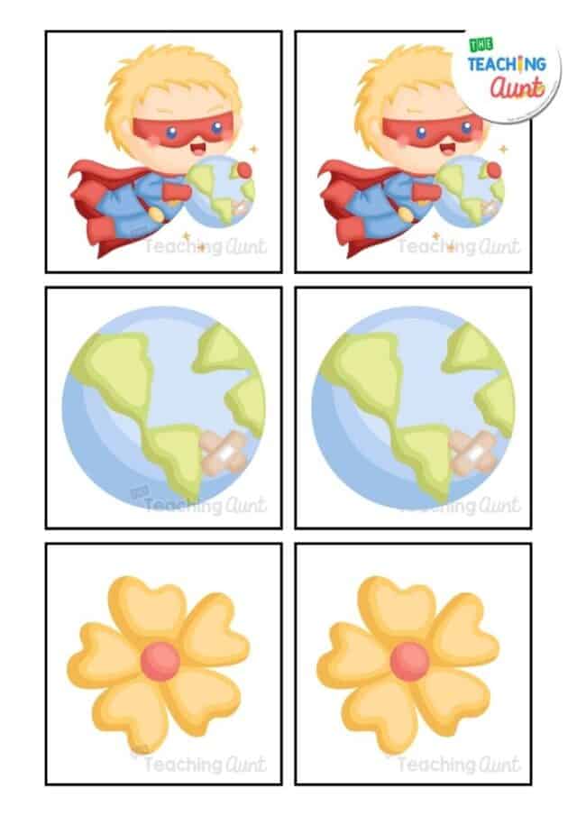 Earth Day Memory Game Printable - The Teaching Aunt