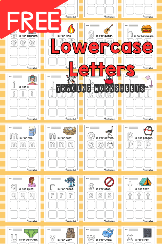 Lowercase Letters Tracing Worksheets - The Teaching Aunt