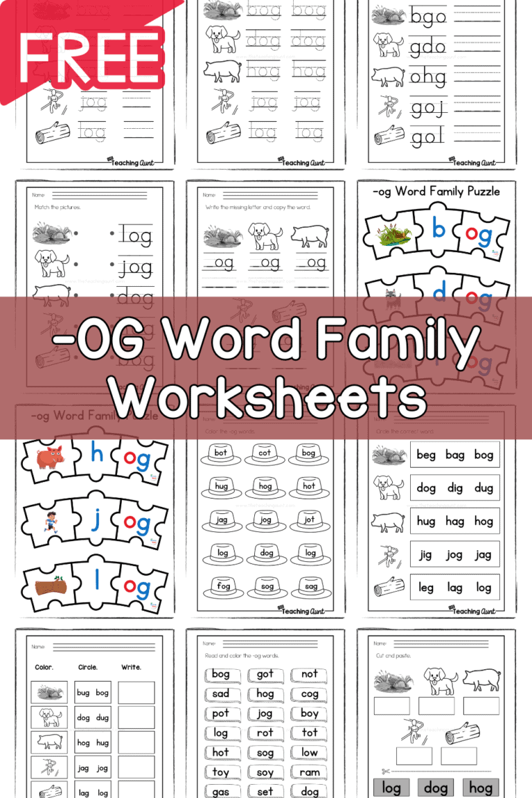 OG Word Family Worksheets - The Teaching Aunt