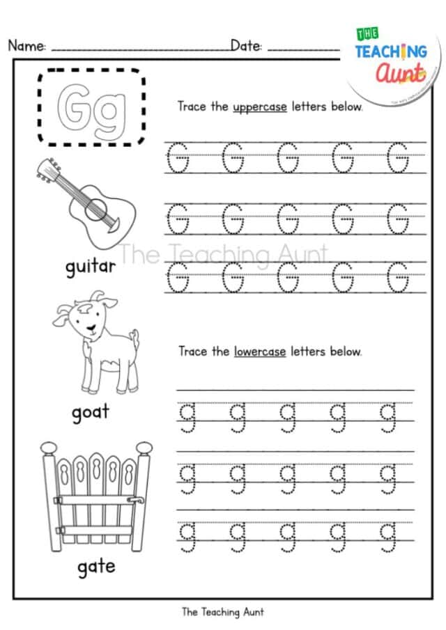 Letters Tracing Worksheets for Kindergarten - The Teaching Aunt