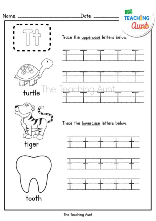 Letters Tracing Worksheets for Kindergarten - The Teaching Aunt