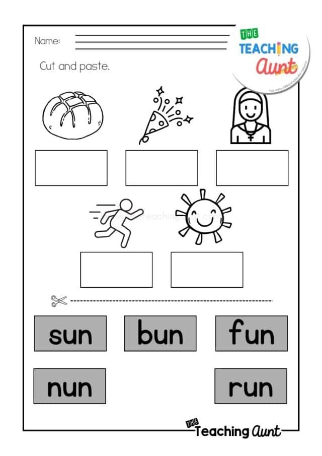 UN Word Family Worksheets - The Teaching Aunt