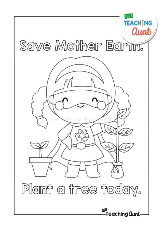 Earth Day Coloring Pages - The Teaching Aunt