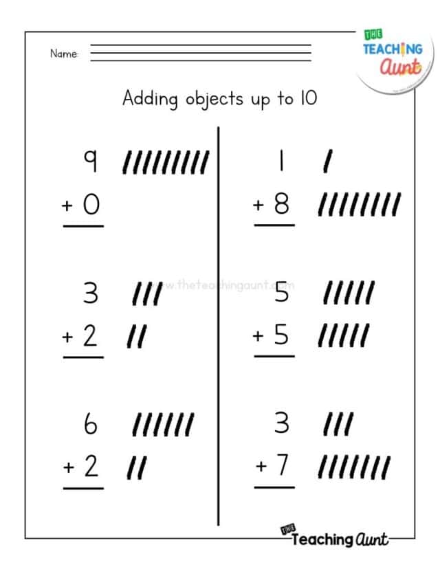 Addition Worksheets - The Teaching Aunt