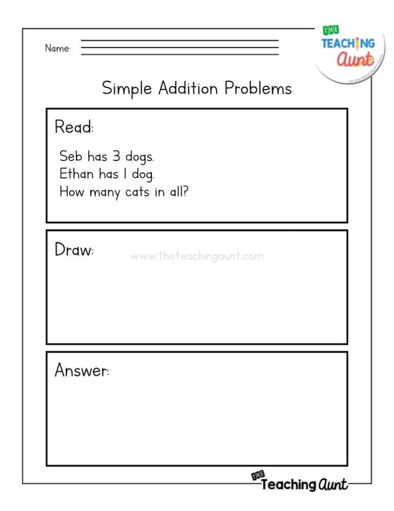 Addition Worksheets - The Teaching Aunt