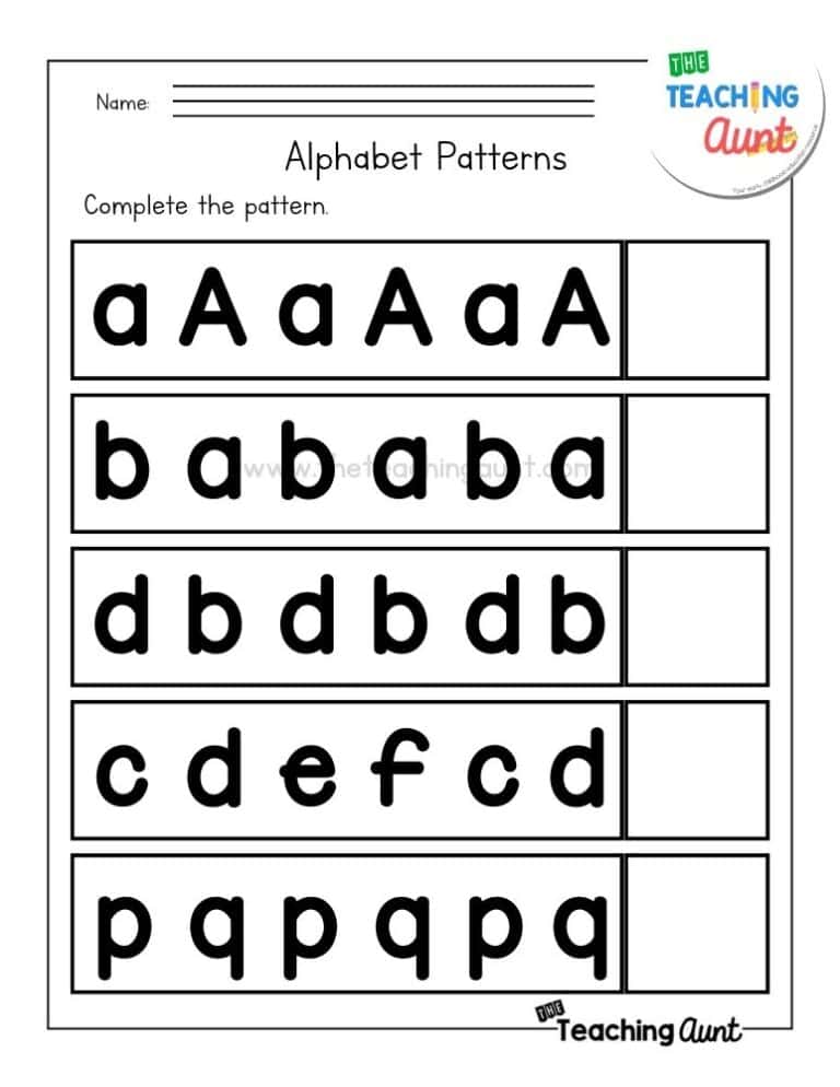 Pattern Worksheets - The Teaching Aunt
