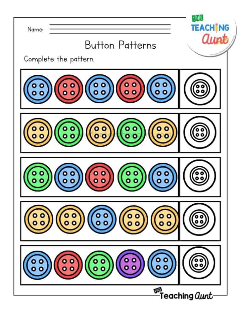 Pattern Worksheets - The Teaching Aunt
