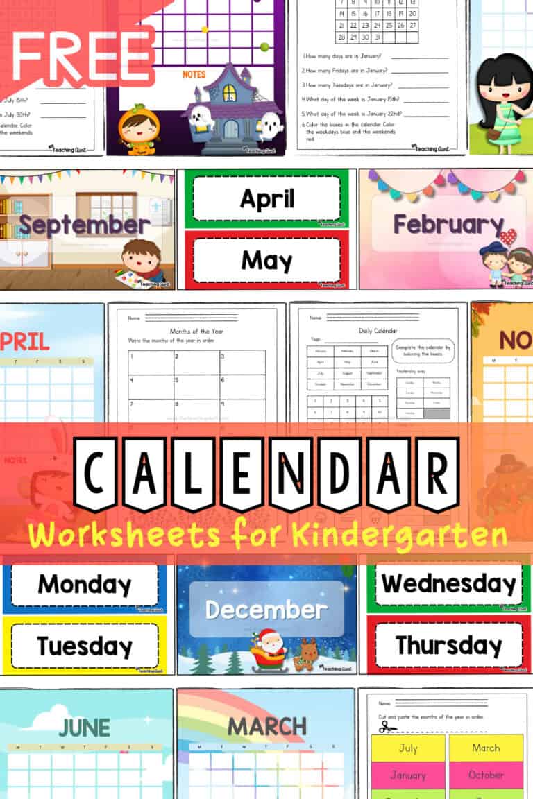 Calendar Worksheets - The Teaching Aunt
