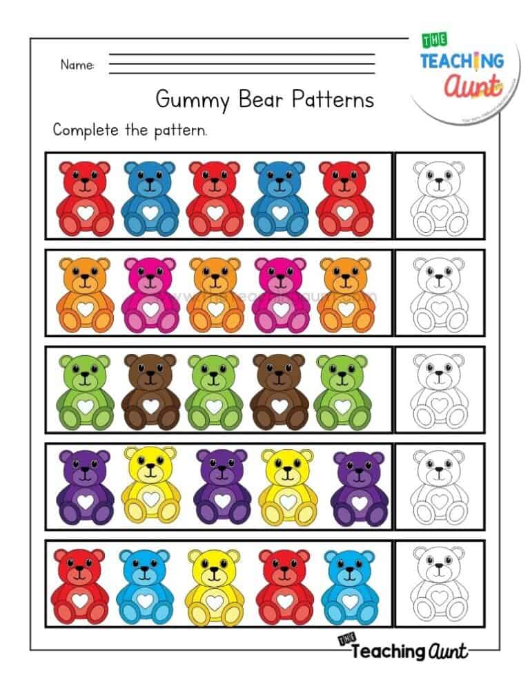 Pattern Worksheets - The Teaching Aunt