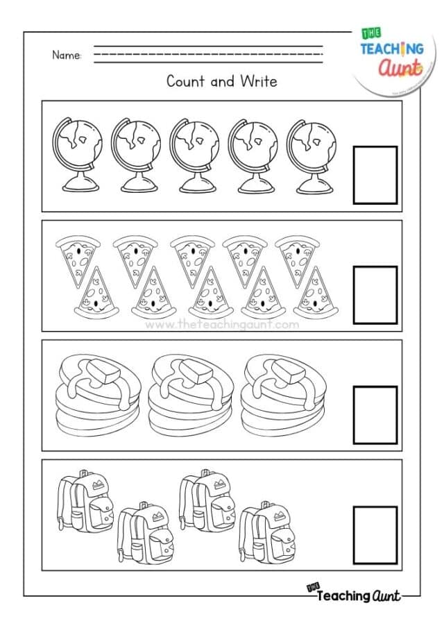 Math Worksheets for Kindergarten - The Teaching Aunt