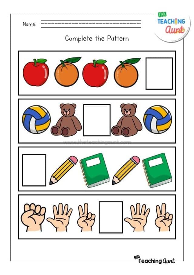 Math Worksheets for Kindergarten - The Teaching Aunt