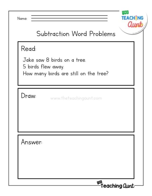 Subtraction Worksheets - The Teaching Aunt