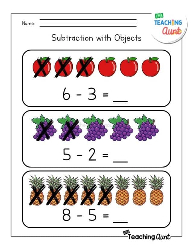 Subtraction Worksheets The Teaching Aunt