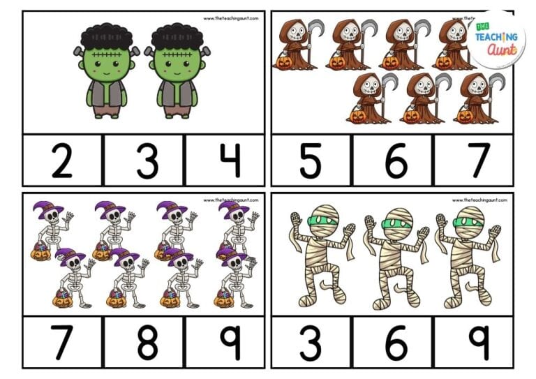 Halloween Math Worksheets - The Teaching Aunt