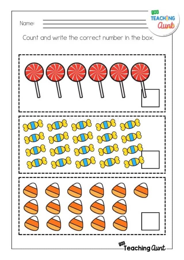 Halloween Math Worksheets - The Teaching Aunt