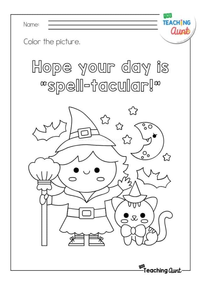 Halloween Coloring Pages - The Teaching Aunt