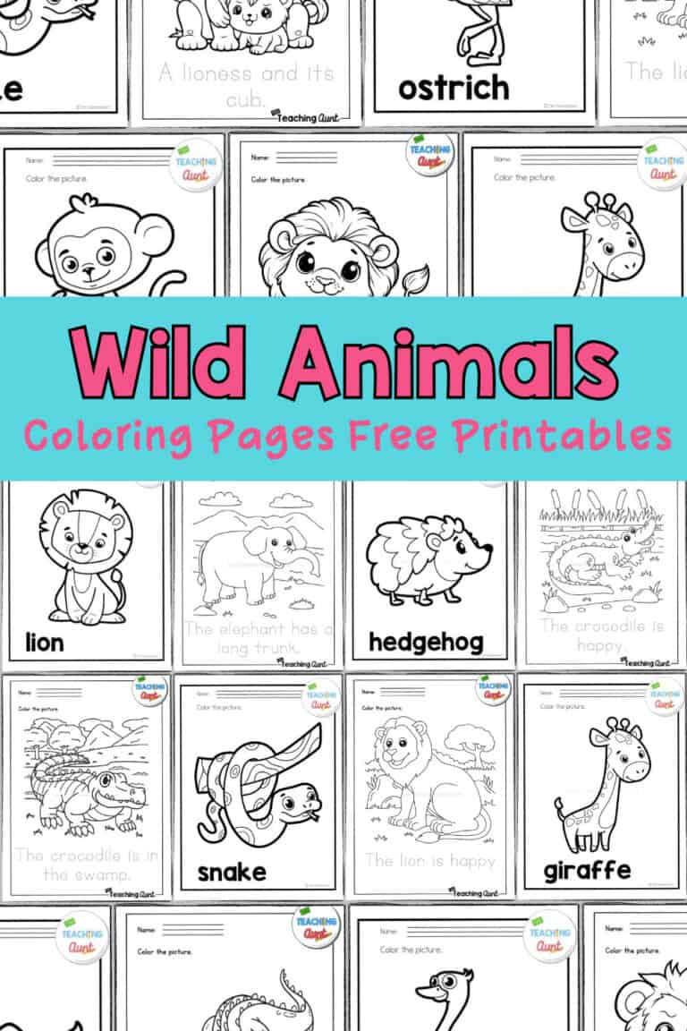 Wild Animals Coloring Pages - The Teaching Aunt