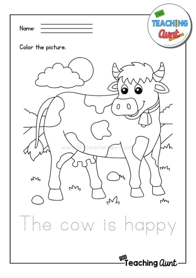 Farm Animals Coloring Pages - The Teaching Aunt