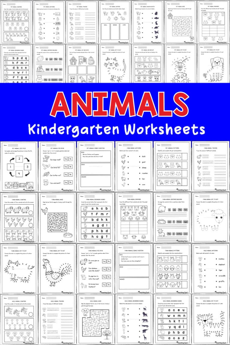 Animals Worksheets - The Teaching Aunt